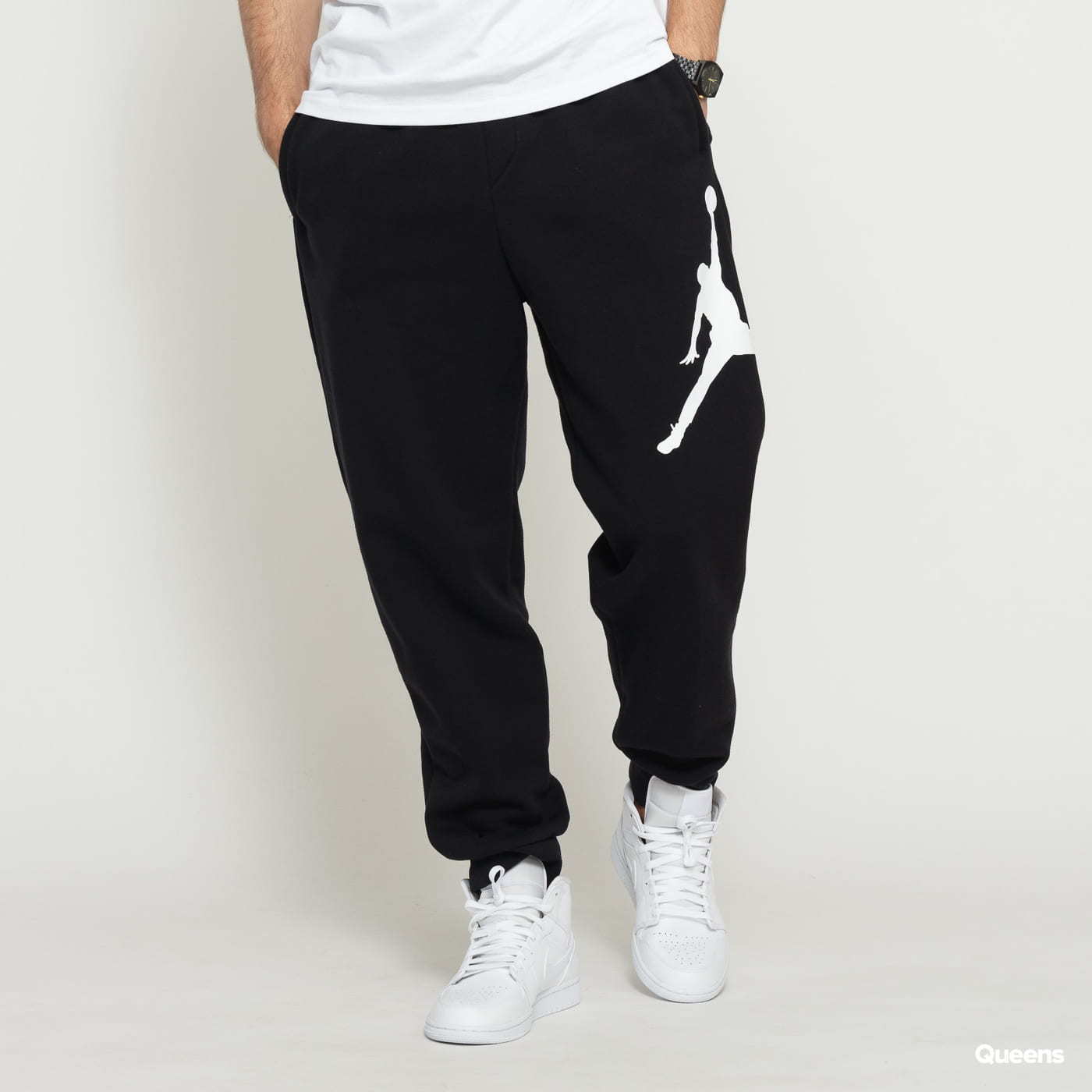 Pantaloni barbati Jordan Jumpman Logo Mens Fleece Trousers BQ8646-010